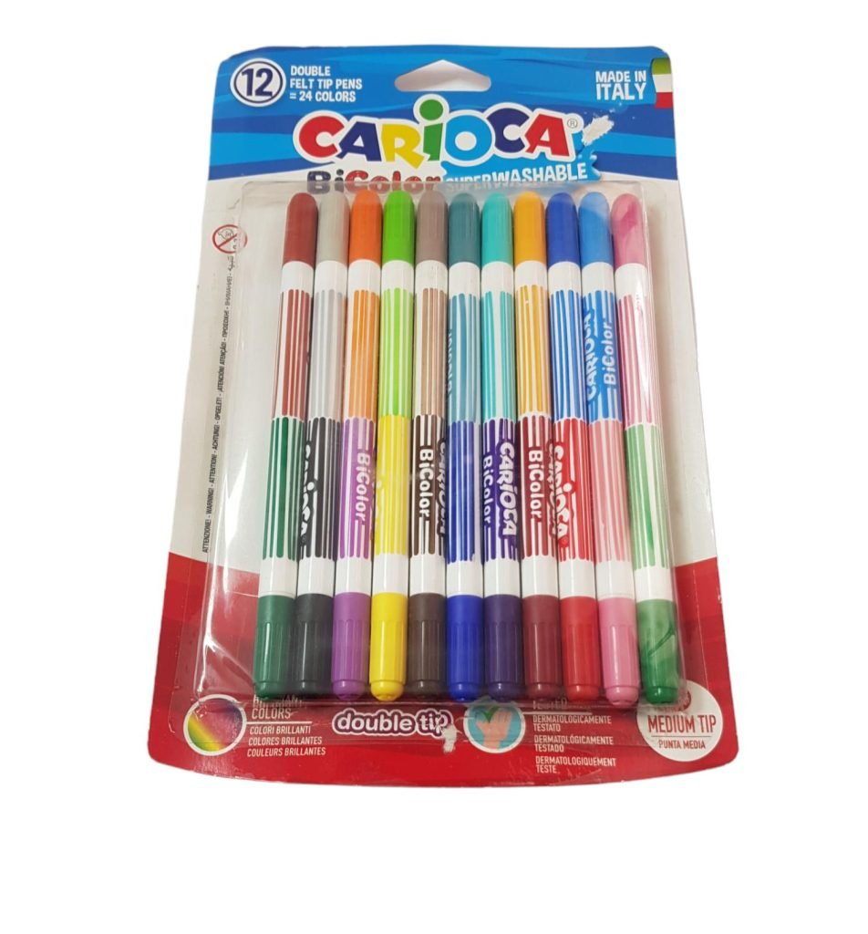 Marcadores x12 finos bicolor carioca - Papelarte