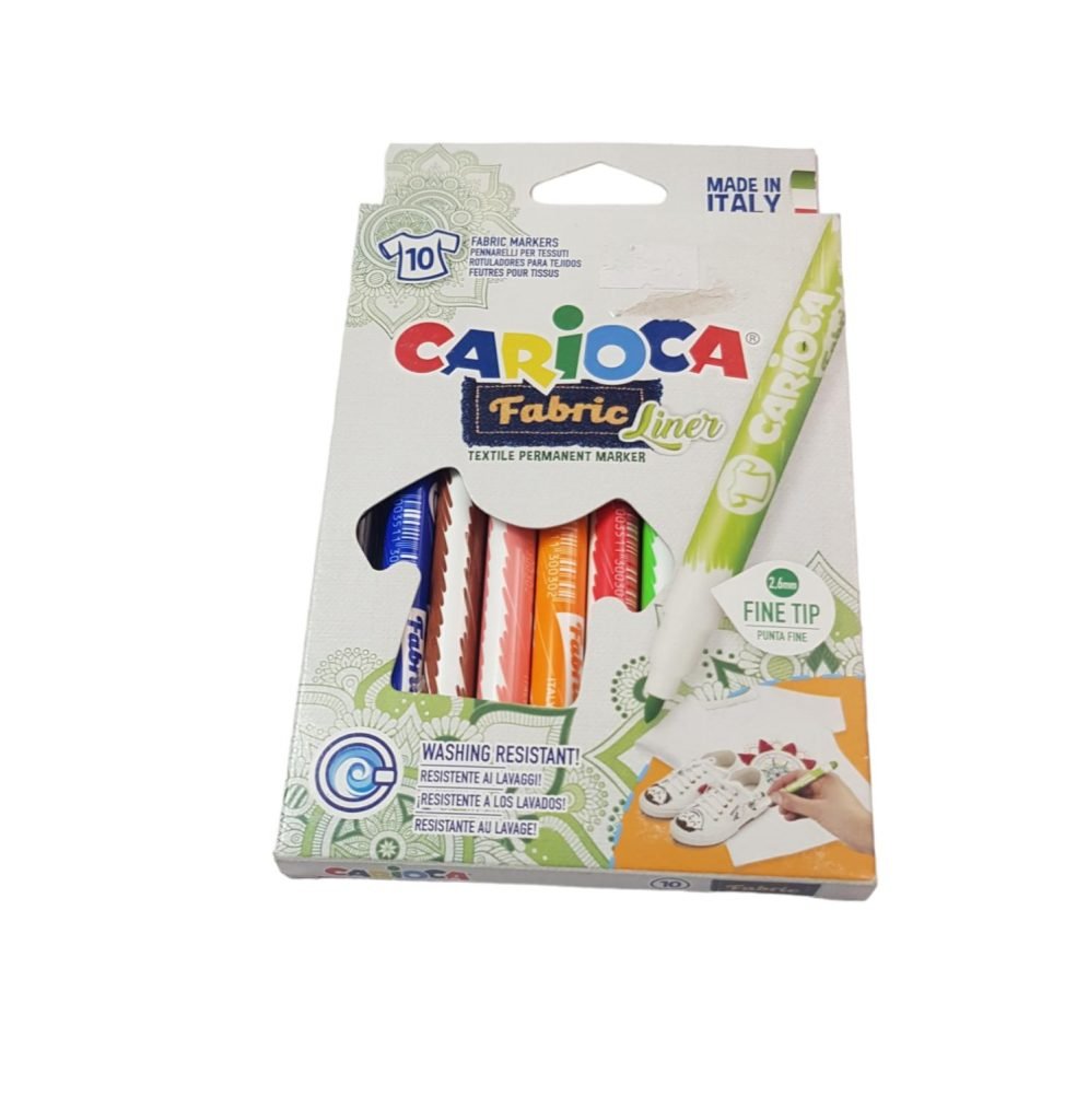 Marcadores para tela x 10 finos carioca - Papelarte